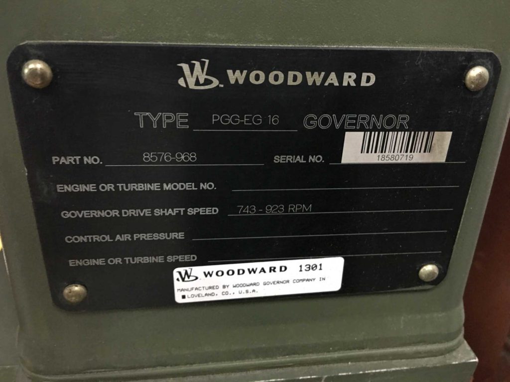 WOODWARD GOVERNOR/ACTUATOR - Maps Offshore Services