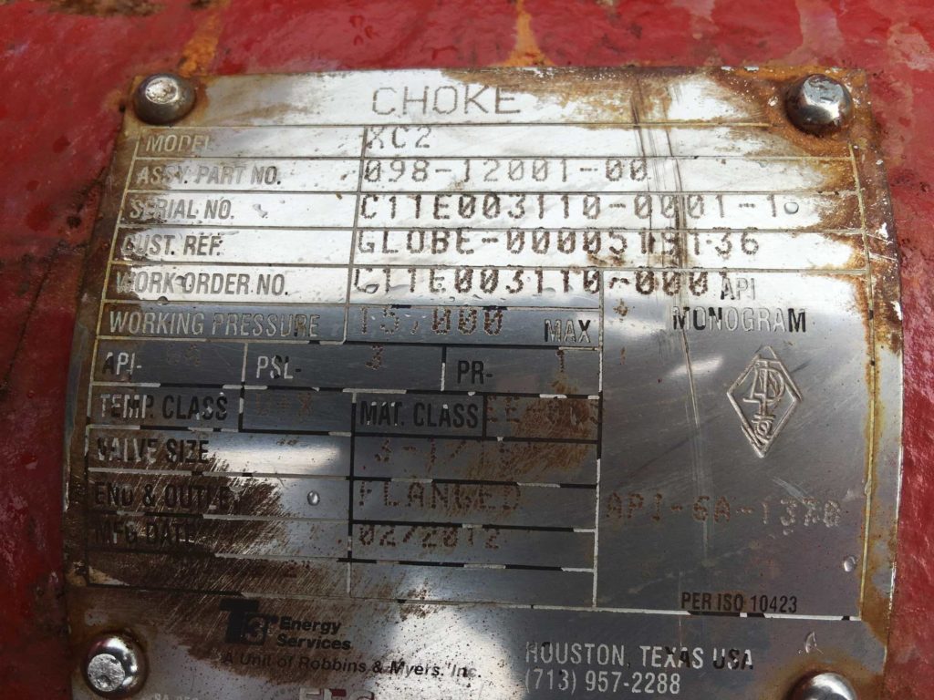 3-15K T3 CHOKE VALVE - Maps Offshore Services